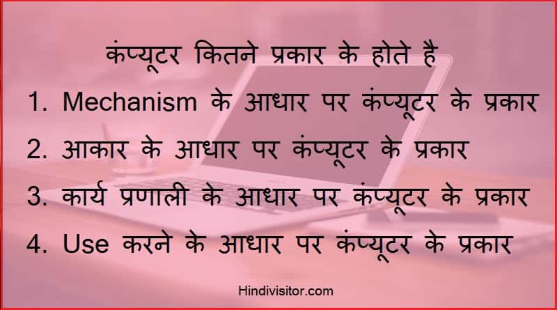 Types of computer in hindi - 15 प्रकार के कंप्यूटर - हिंदी Visitor